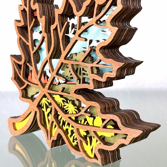 Handcrafted | Holiday | Fall Autumn Harvest Outdoor Beautiful Day Scene ...